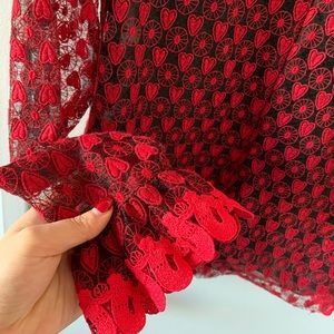 Anna Sui | Tops | Anna Sui Ruffled Embroidered Tulle Blouse | Poshmark